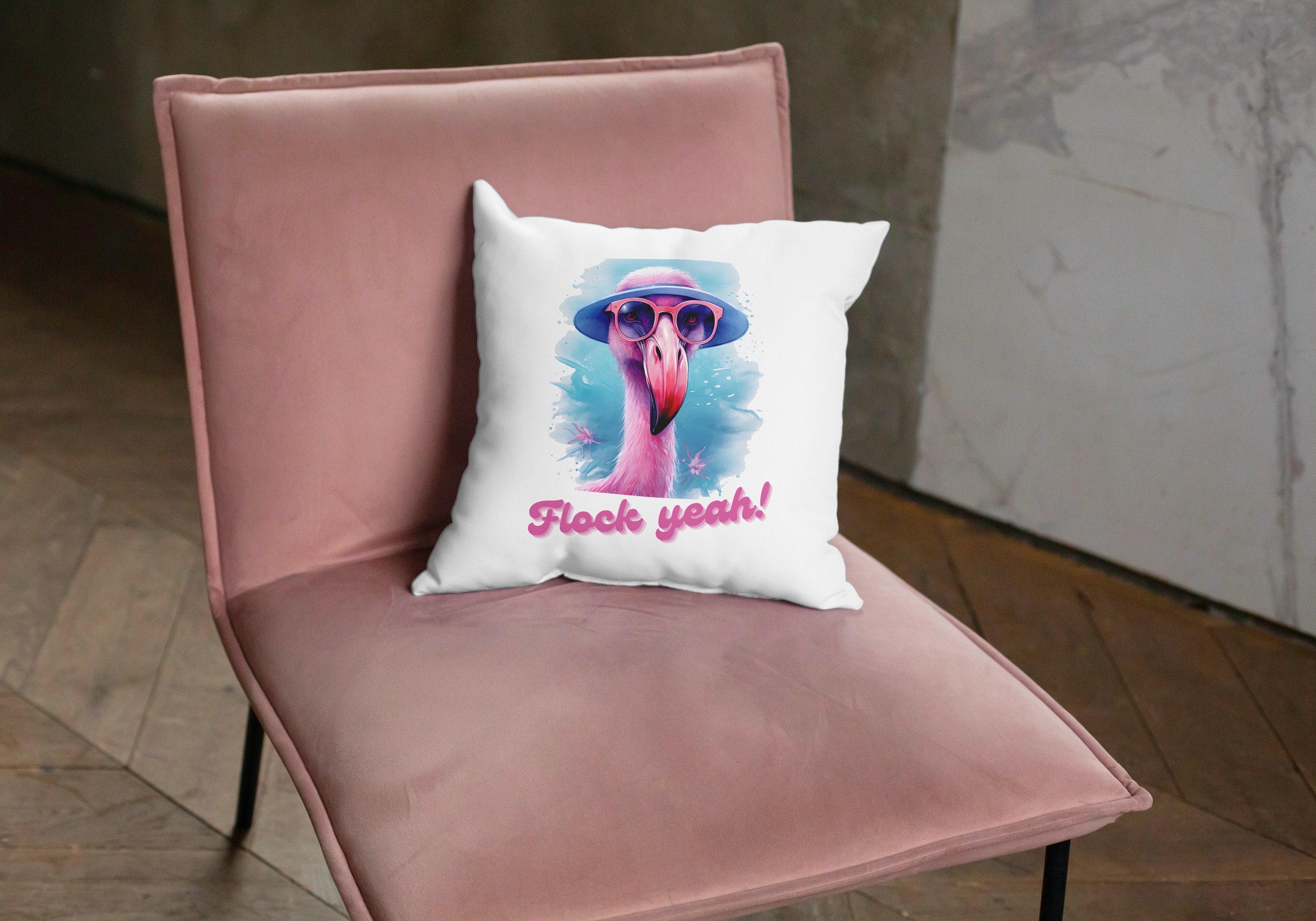 Flock Yeah! | Flamingo Digital Image | Cute, Funny Flamingo - Print on ...