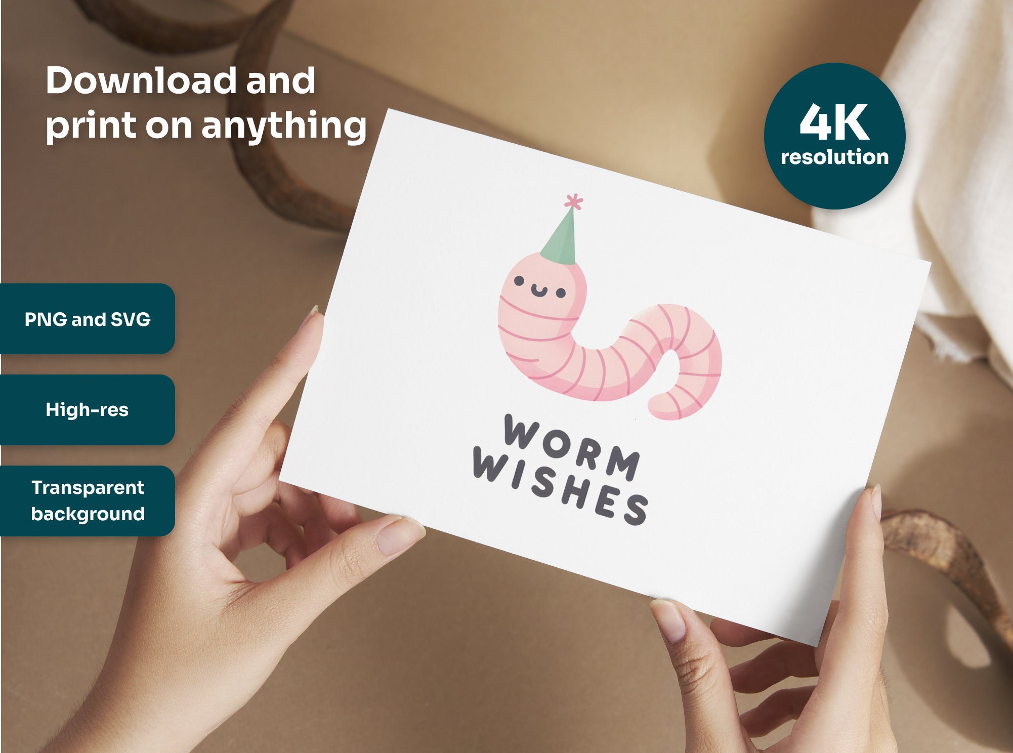 Worm Wishes | Cute Punny Birthday PNG, SVG | Digital Image ...