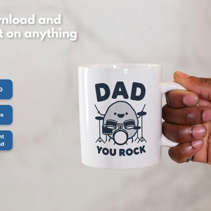 Dad, You Rock! SVG PNG | Drummer Dad Gift | Funny Father's Day ...