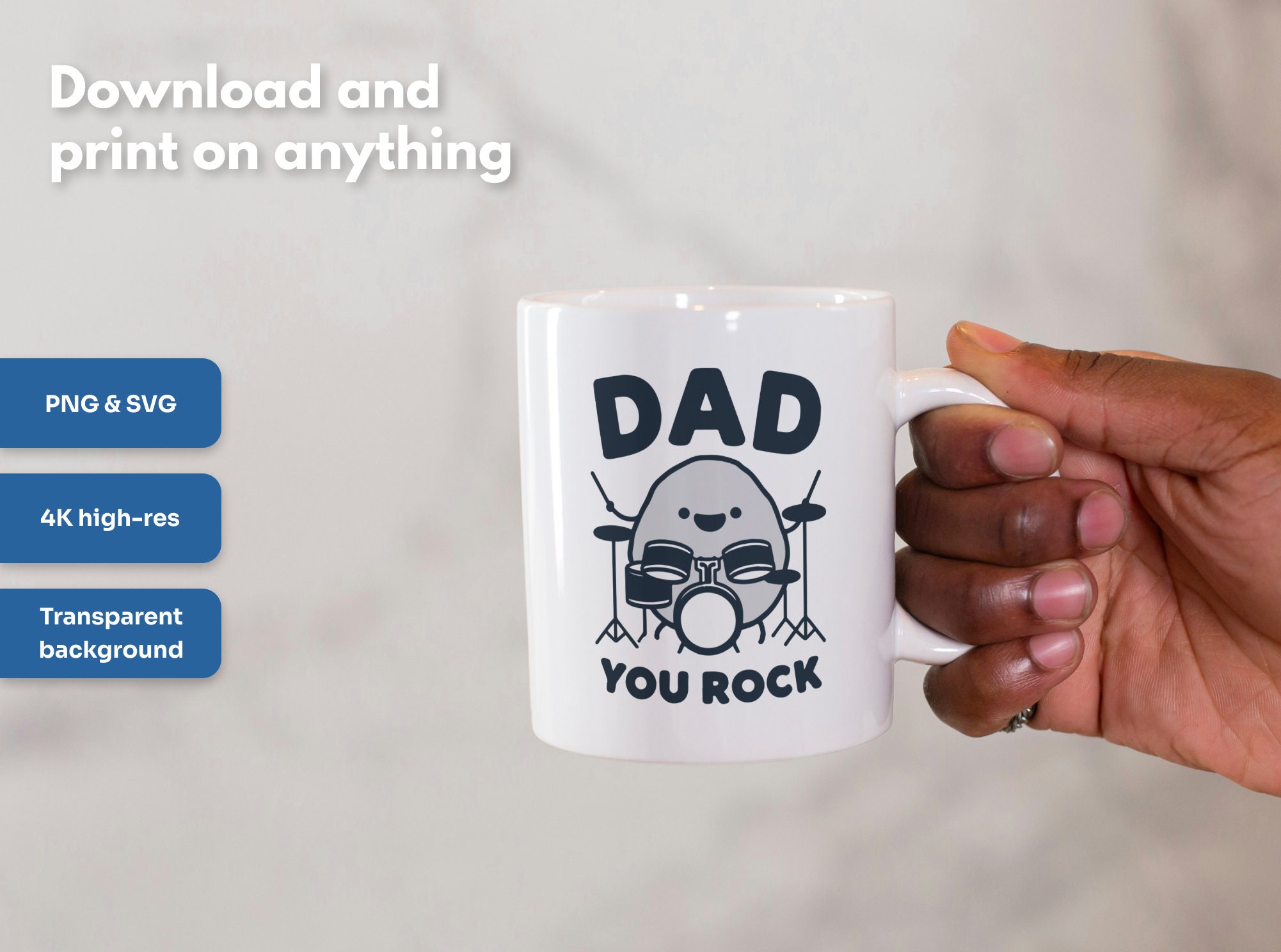 Dad, You Rock! SVG PNG | Drummer Dad Gift | Funny Father's Day ...