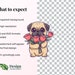 Cute Pug Clipart Stickers | Kawaii Digital Stickers | Scrapbooking ...