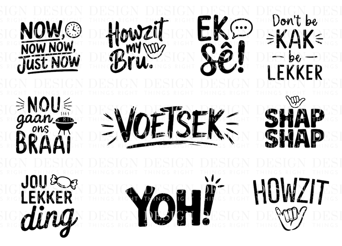 South Africa SVG Bundle | 10 Funny South African Quotes | Afrikaans ...