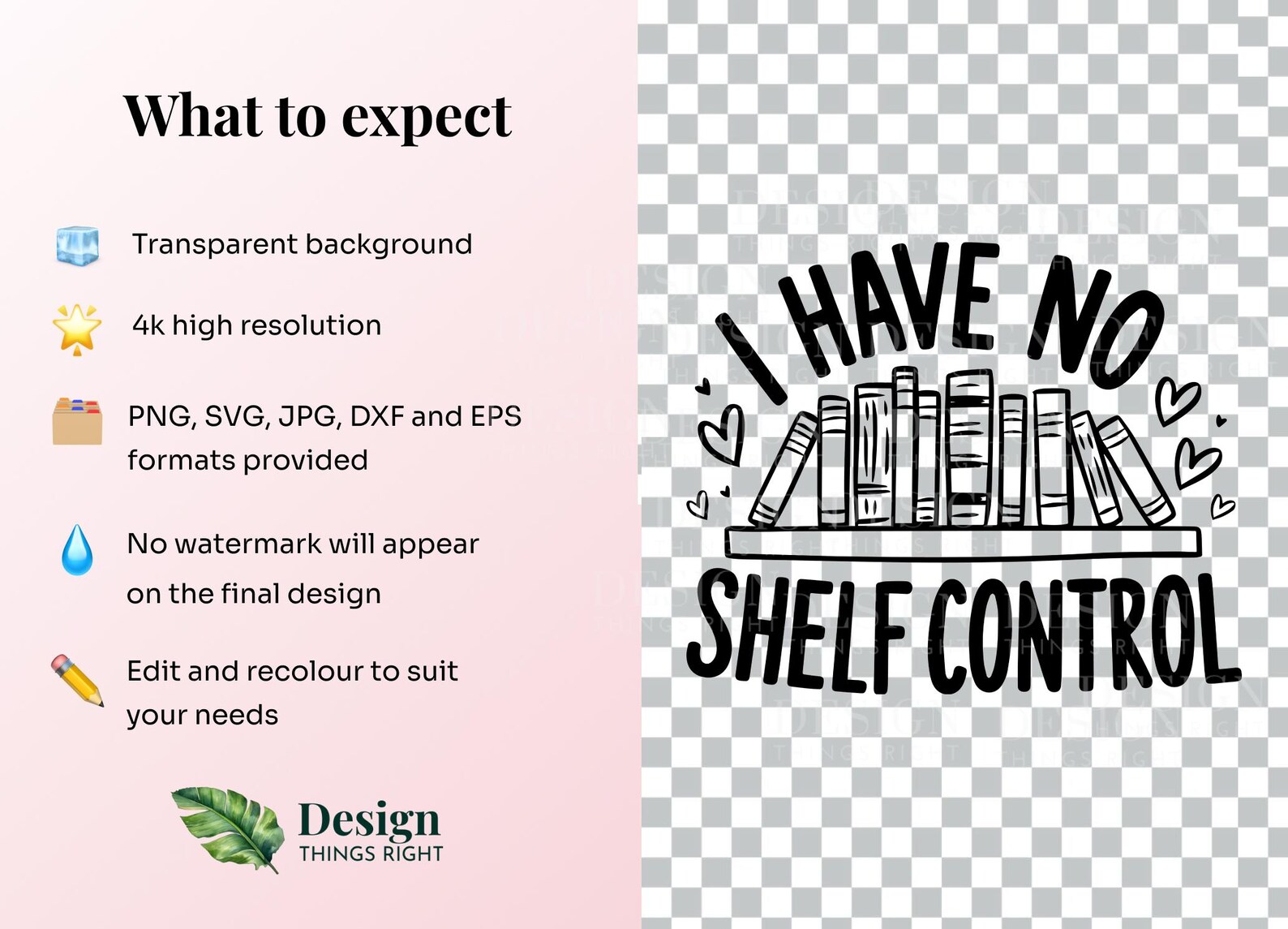 I Have No Shelf Control SVG PNG | Book Lover Quote | Digital Download ...