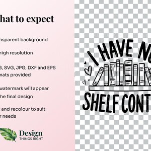 I Have No Shelf Control SVG PNG | Book Lover Quote | Digital Download ...
