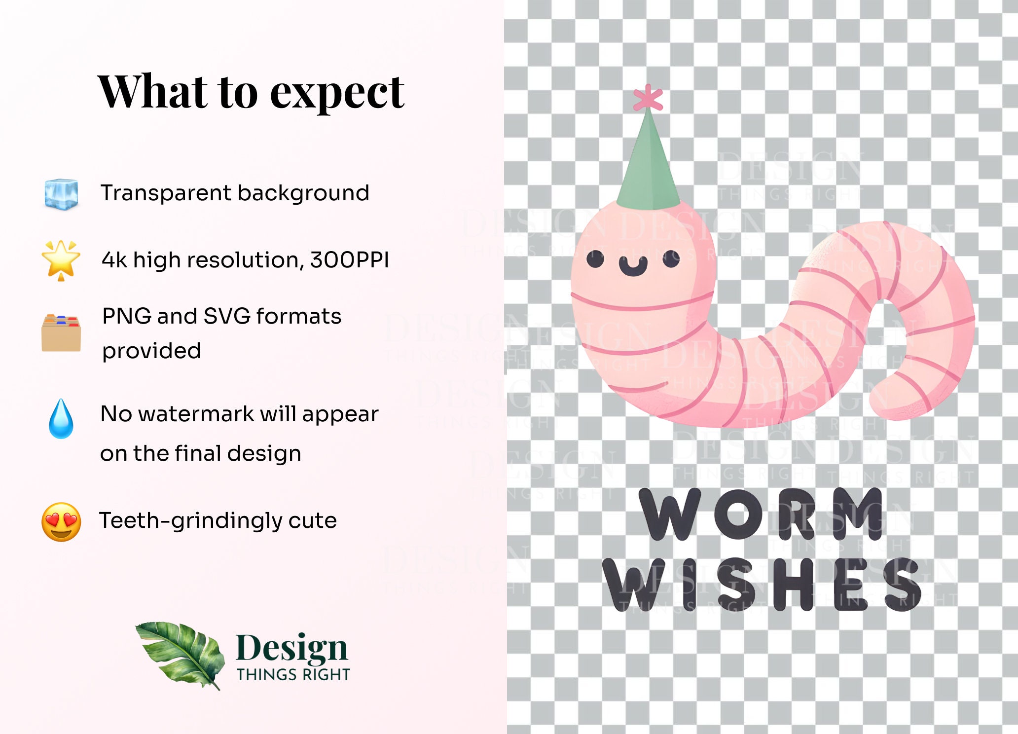 Worm Wishes | Cute Punny Birthday PNG, SVG | Digital Image ...