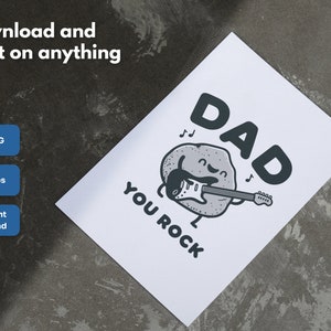 Dad, You Rock! SVG PNG | Guitarist Dad Gift | Funny Father's Day ...