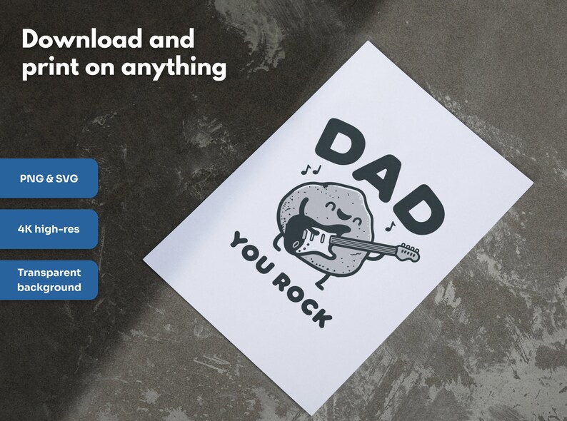 Dad, You Rock! SVG PNG | Guitarist Dad Gift | Funny Father's Day ...