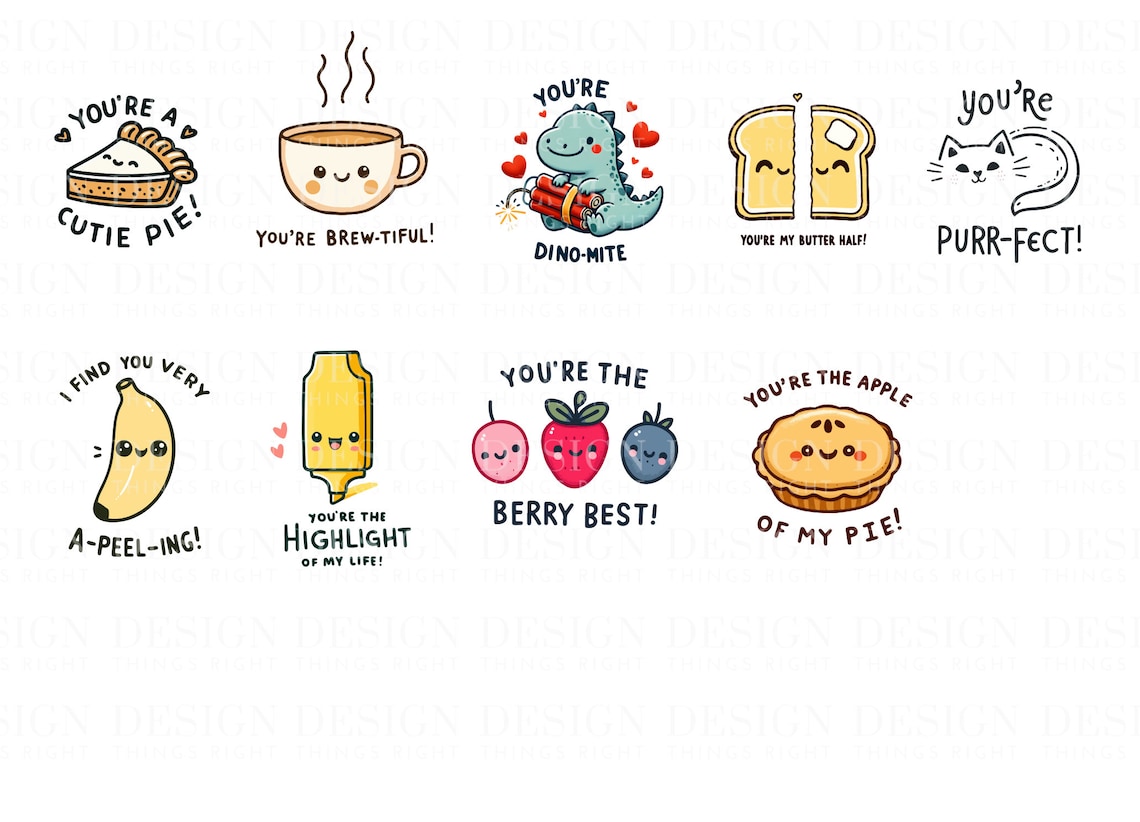 Love Puns Digital Download SVG, PNG Cute Food and Animal Pun ...