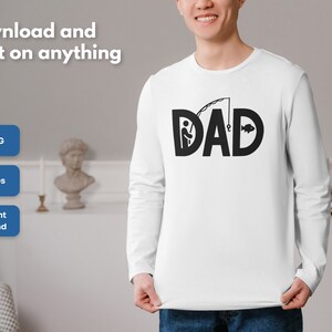 Fishing Dad PNG SVG | Father's Day Digital Image | Silhouette | Print ...
