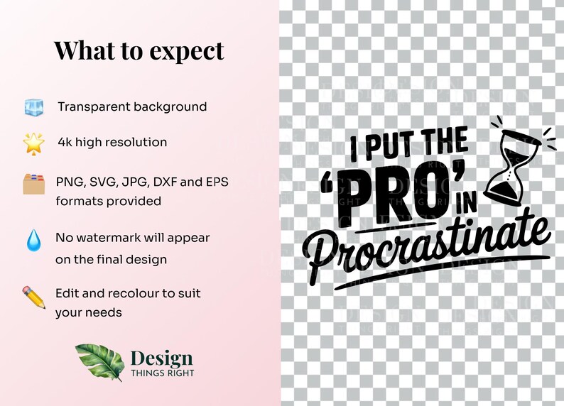 I Put the Pro in Procrastinate SVG PNG – Funny Lazy Quote for Cricut ...