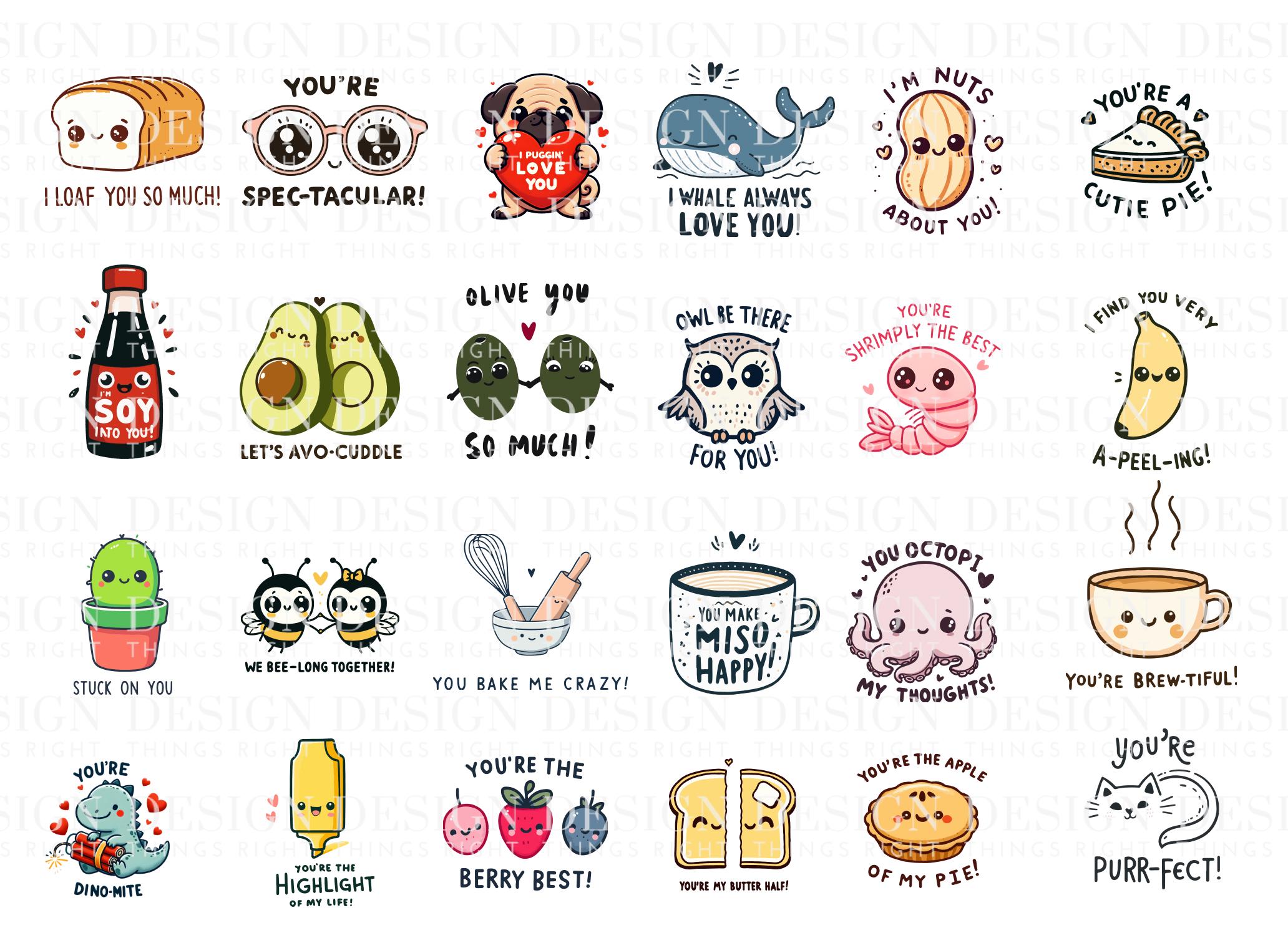 Love Puns Digital Download SVG, PNG - Cute Food and Animal Pun ...