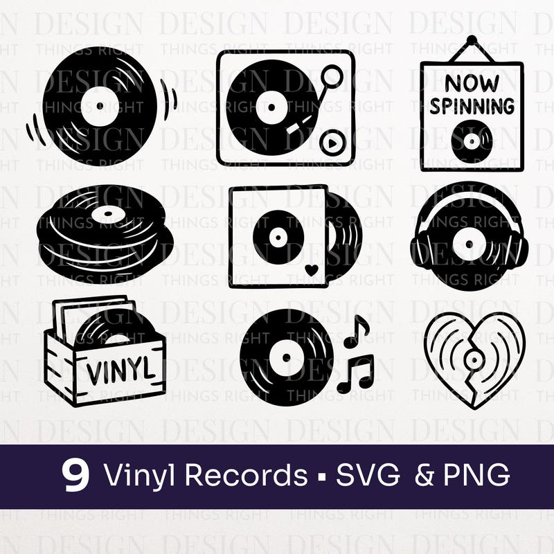 Vinyl Record Clipart - Etsy