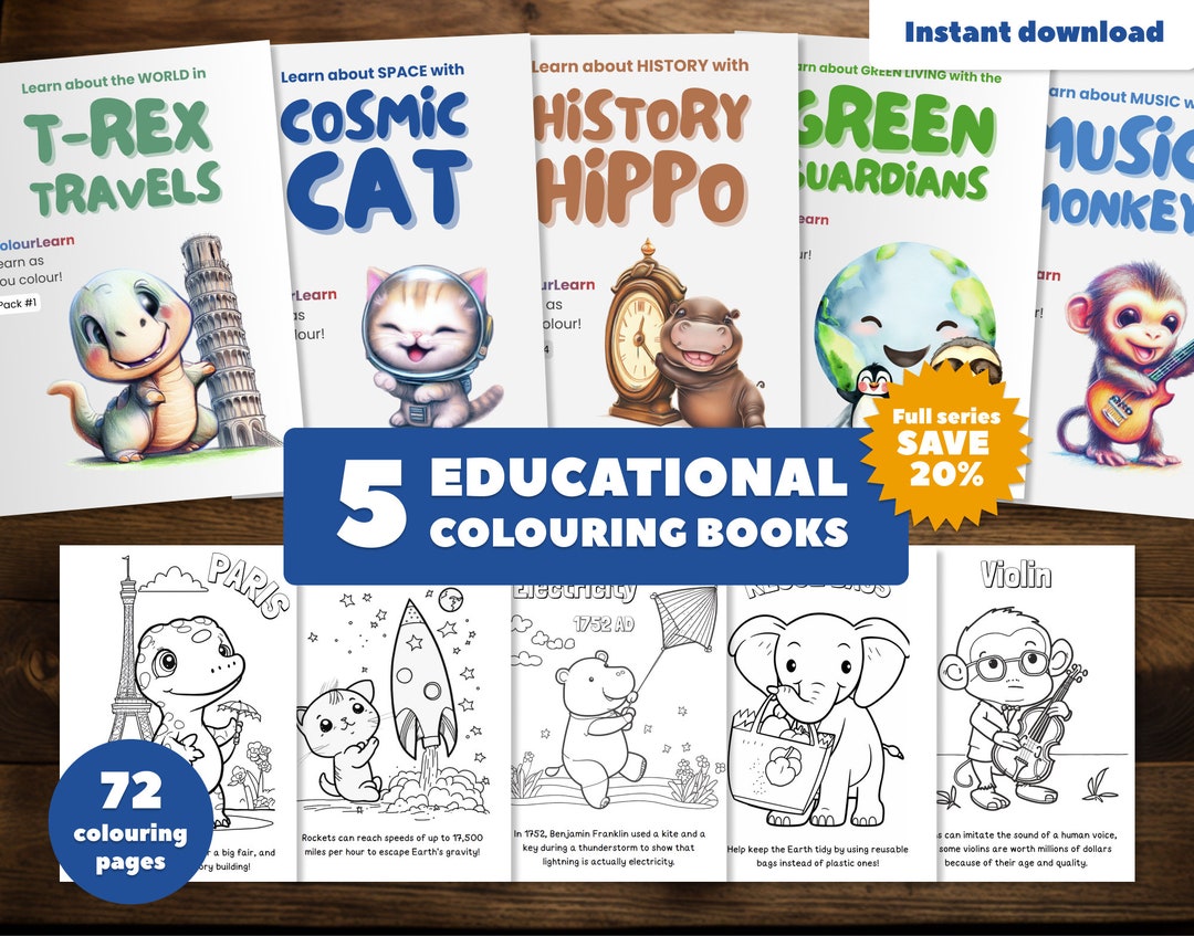 Educational Colouring Pages 72-pages - Printable Pdfs for Kids, Boys ...