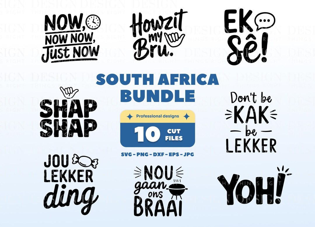 South Africa SVG Bundle | 10 Funny South African Quotes | Afrikaans ...