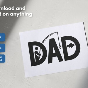Fishing Dad PNG SVG | Father's Day Digital Image | Silhouette | Print ...