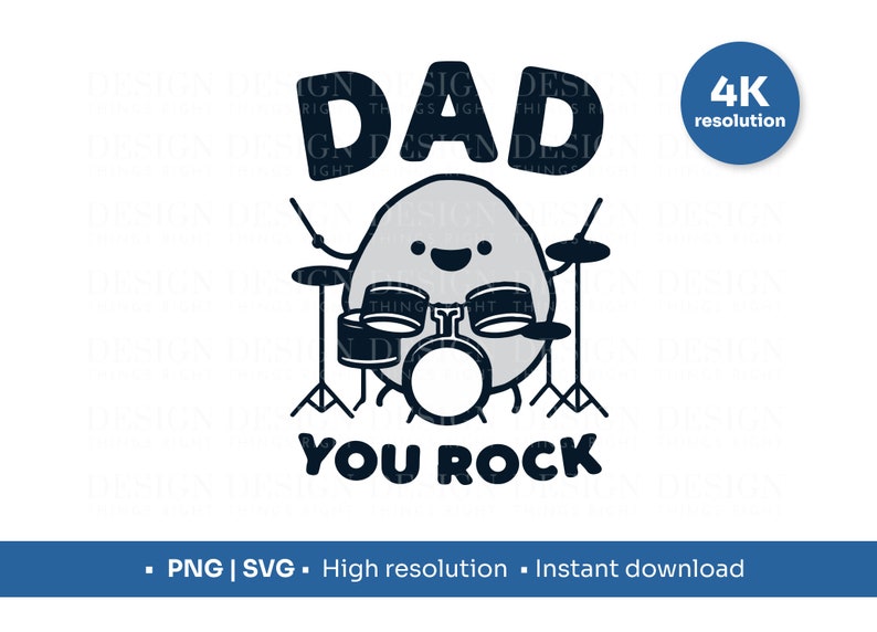 Dad, You Rock! SVG PNG | Drummer Dad Gift | Funny Father's Day ...