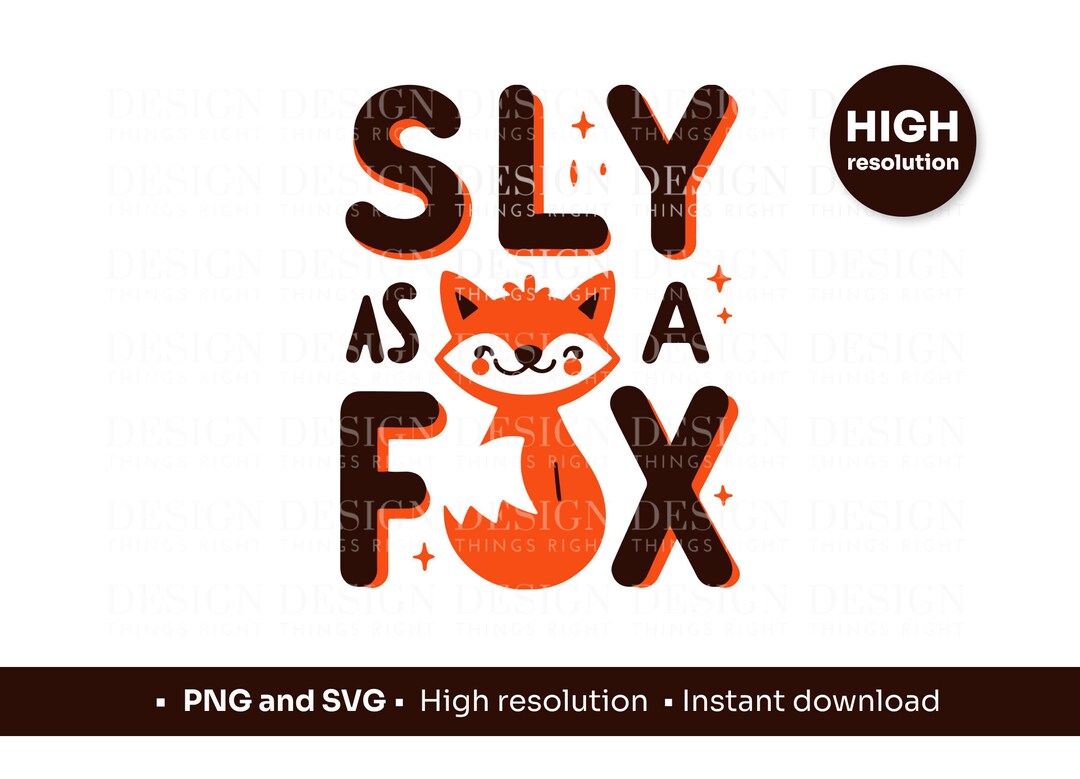 Sly as a Fox Fox PNG, SVG Digital Image Print on Anything Tote Bags ...