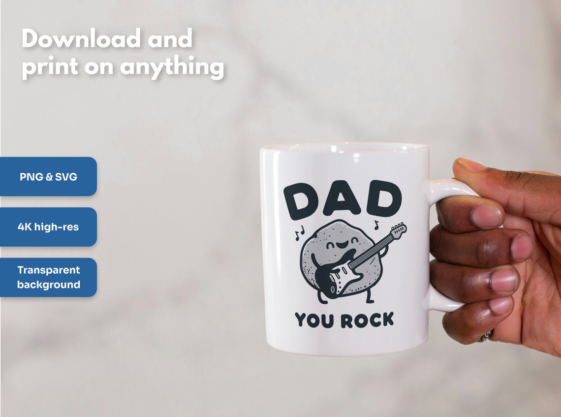 Dad, You Rock! SVG PNG | Guitarist Dad Gift | Funny Father's Day ...