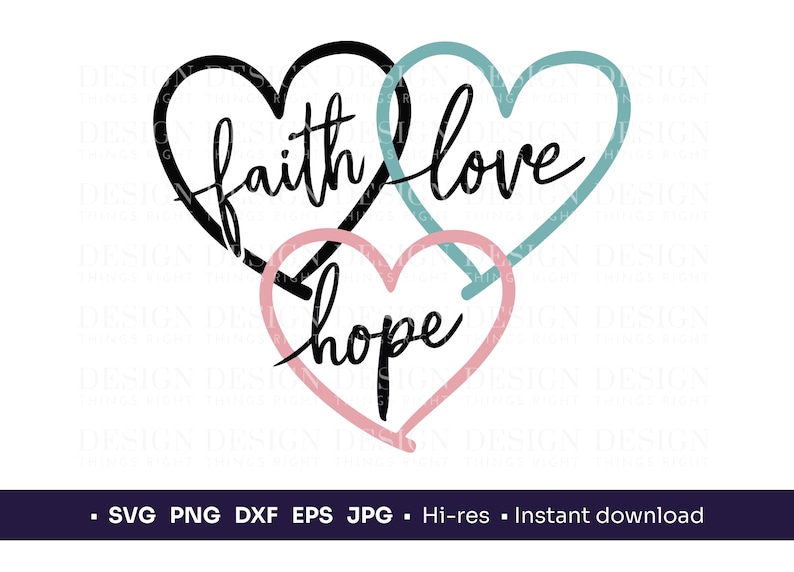 Faith Love Hope SVG PNG | Christian Faith Digital Design | Religious ...