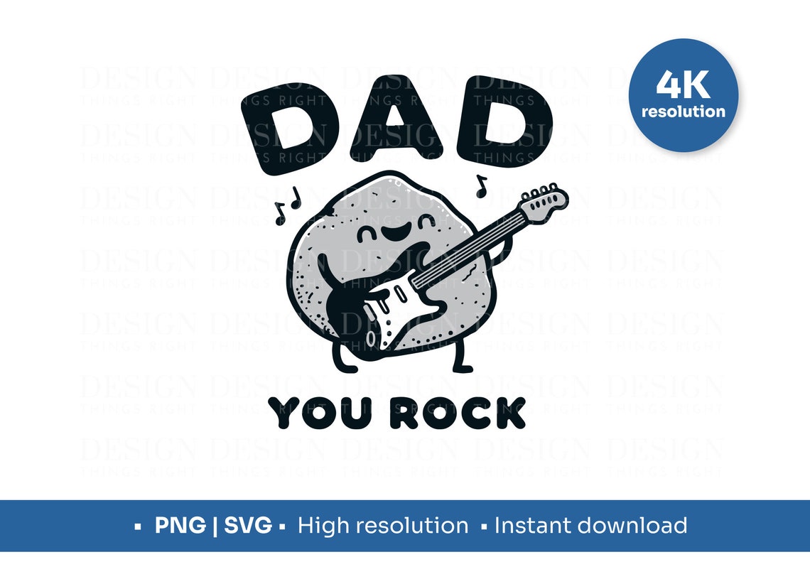 Dad, You Rock! SVG PNG | Guitarist Dad Gift | Funny Father's Day ...