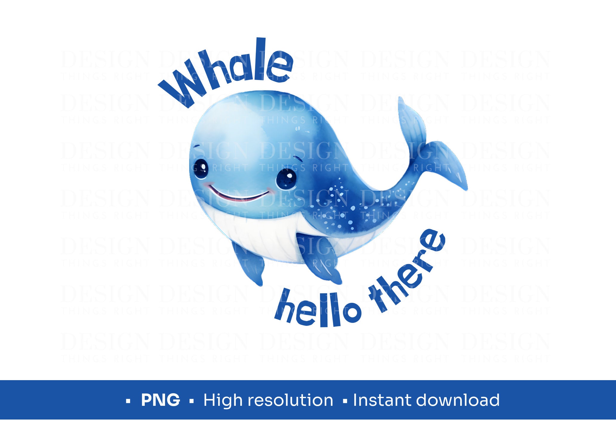 Cute, Funny Whale PNG | Whale Hello There | Print on Anything | Tote ...