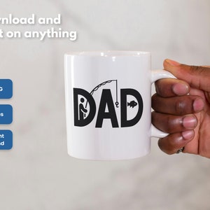 Fishing Dad PNG SVG | Father's Day Digital Image | Silhouette | Print ...