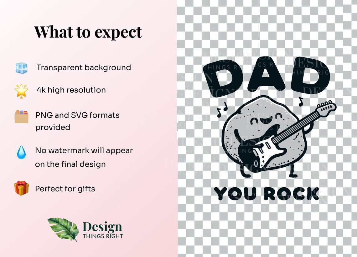 Dad, You Rock! SVG PNG | Guitarist Dad Gift | Funny Father's Day ...
