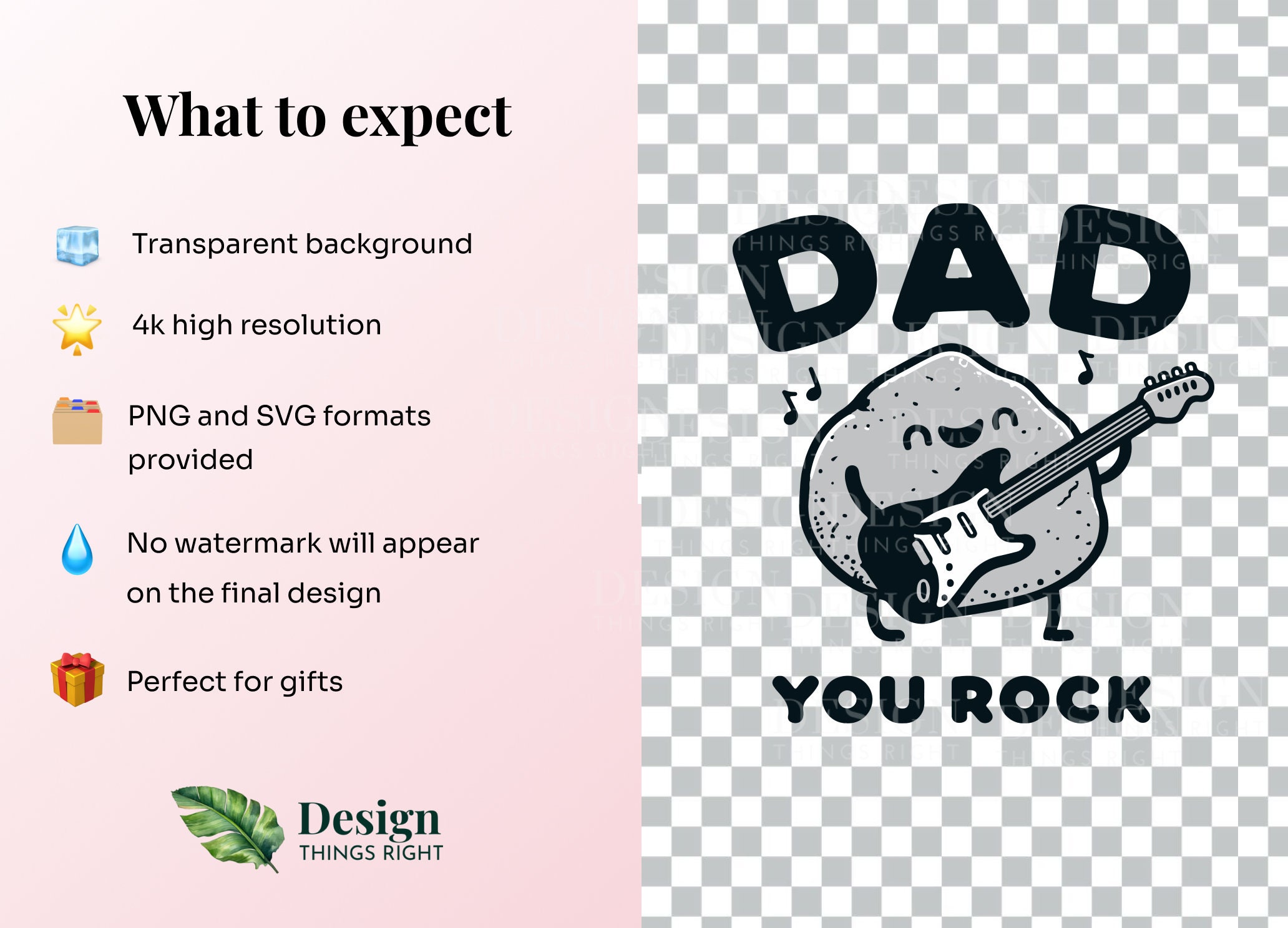 Dad, You Rock! SVG PNG | Guitarist Dad Gift | Funny Father's Day ...