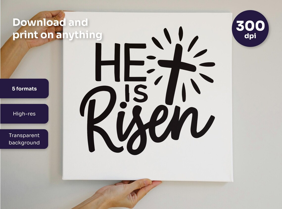 He is Risen SVG PNG | Christian Faith Digital Design | Religious ...