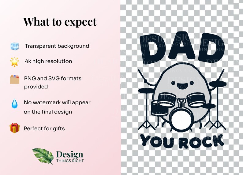 Dad, You Rock! SVG PNG | Drummer Dad Gift | Funny Father's Day ...