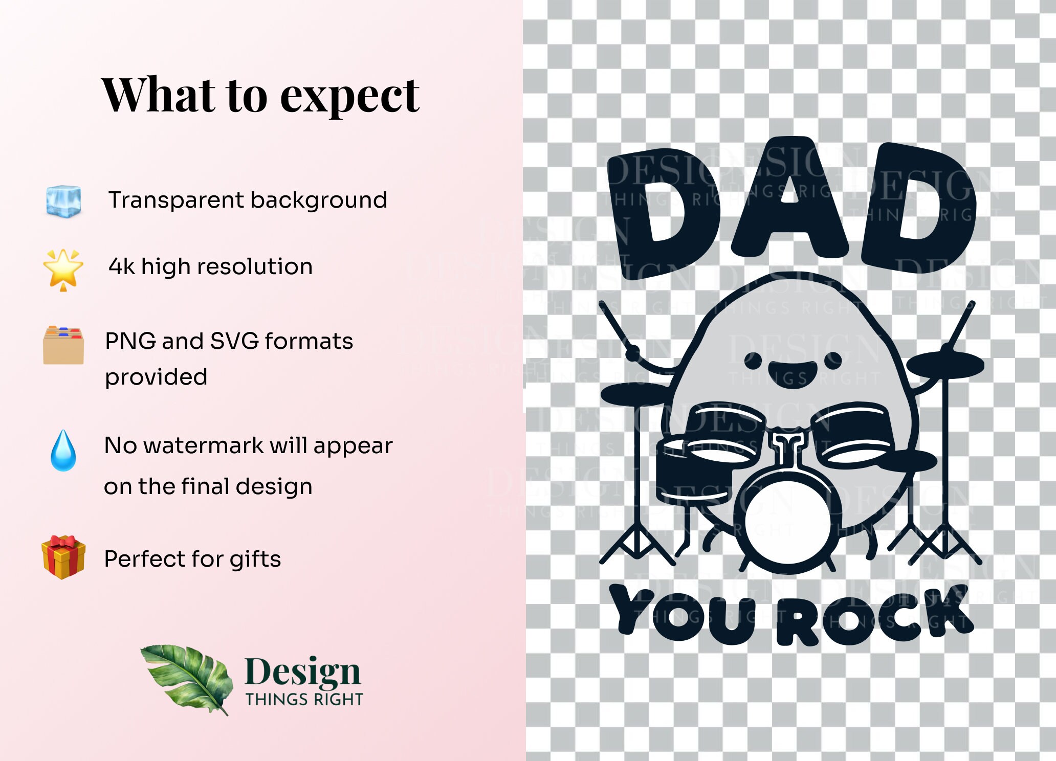 Dad, You Rock! SVG PNG | Drummer Dad Gift | Funny Father's Day ...
