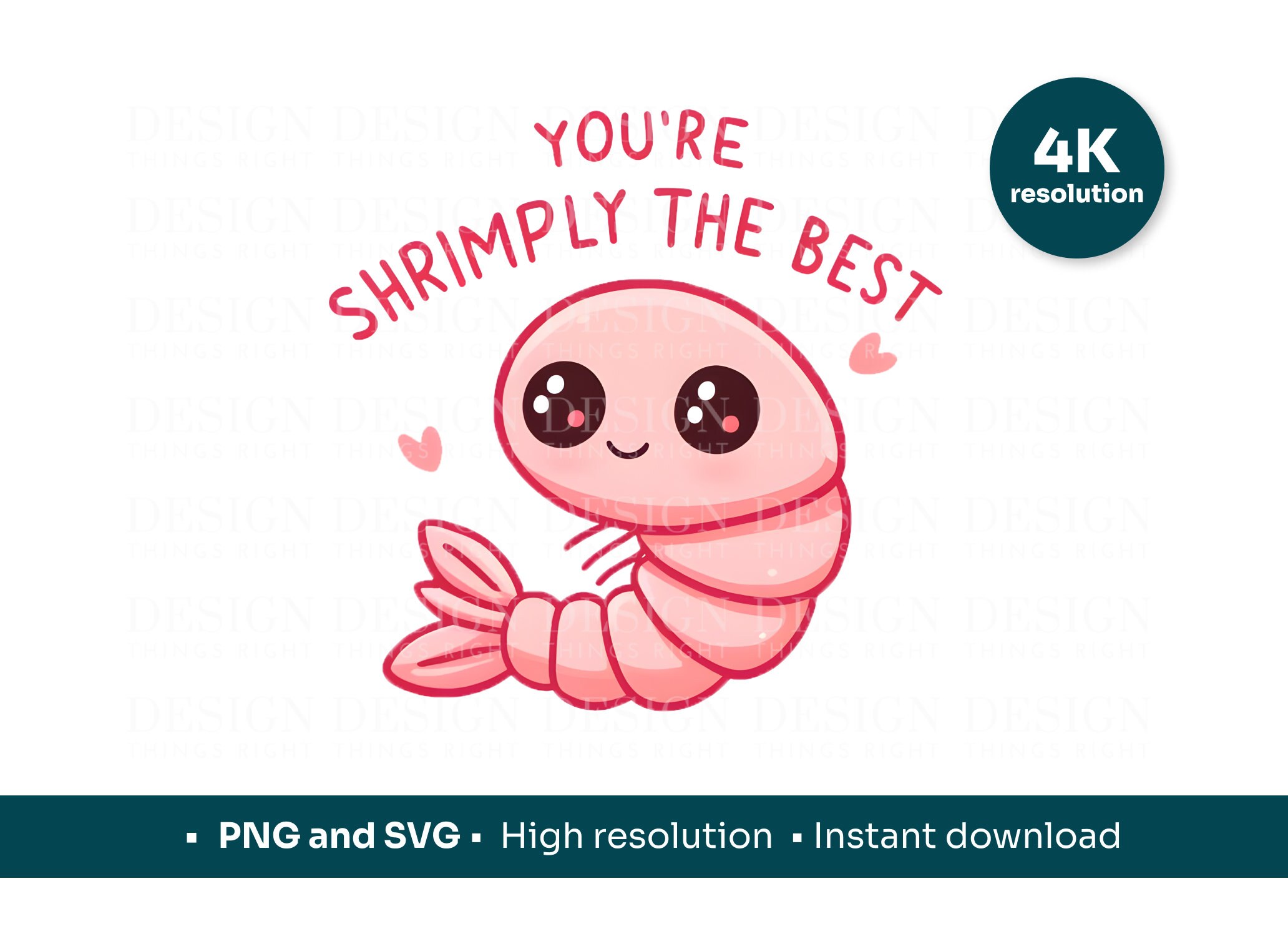 Shrimply the Best Funny, Pun Digital Image Sublimation Cute, Funny ...