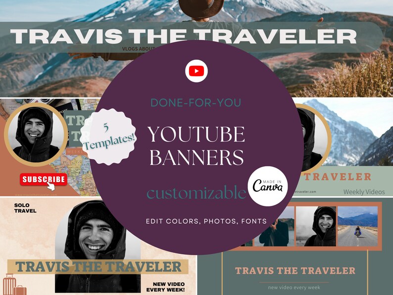 Youtube Banner, Youtube Branding Kit, Youtube Thumbnail, Youtube ...