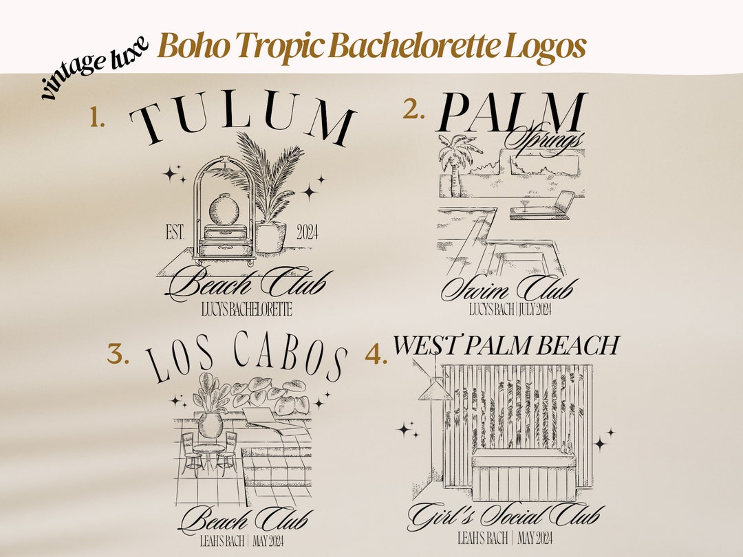Boho Tropic Bachelorette Logos Bachelorette SVG Hen Party - Etsy