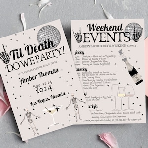 Til Death Do We Party Bachelorette Invitation and Itinerary Template ...
