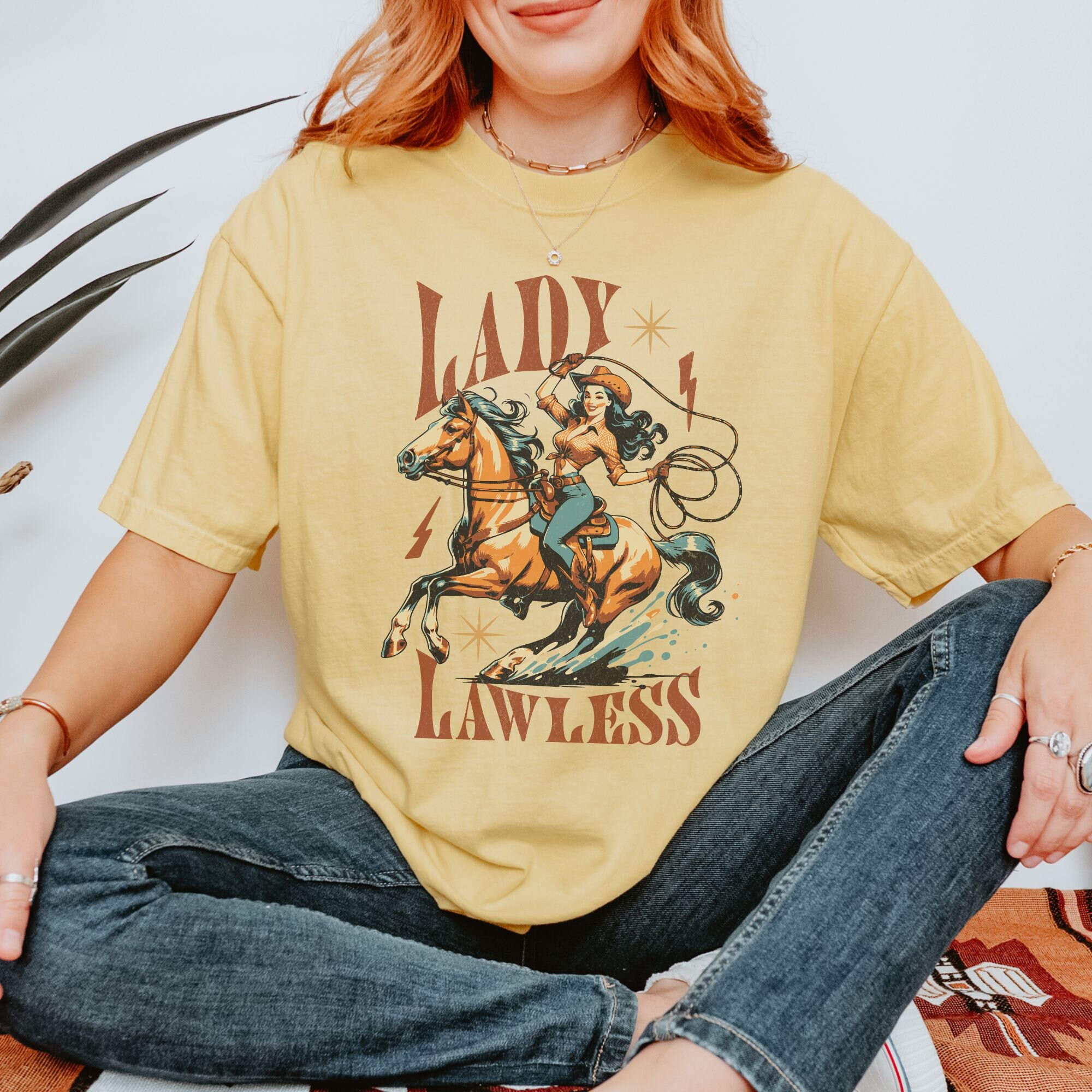 Vintage Lady Lawless Comfort Colors Shirt | Cowgirl Shirt | Western ...
