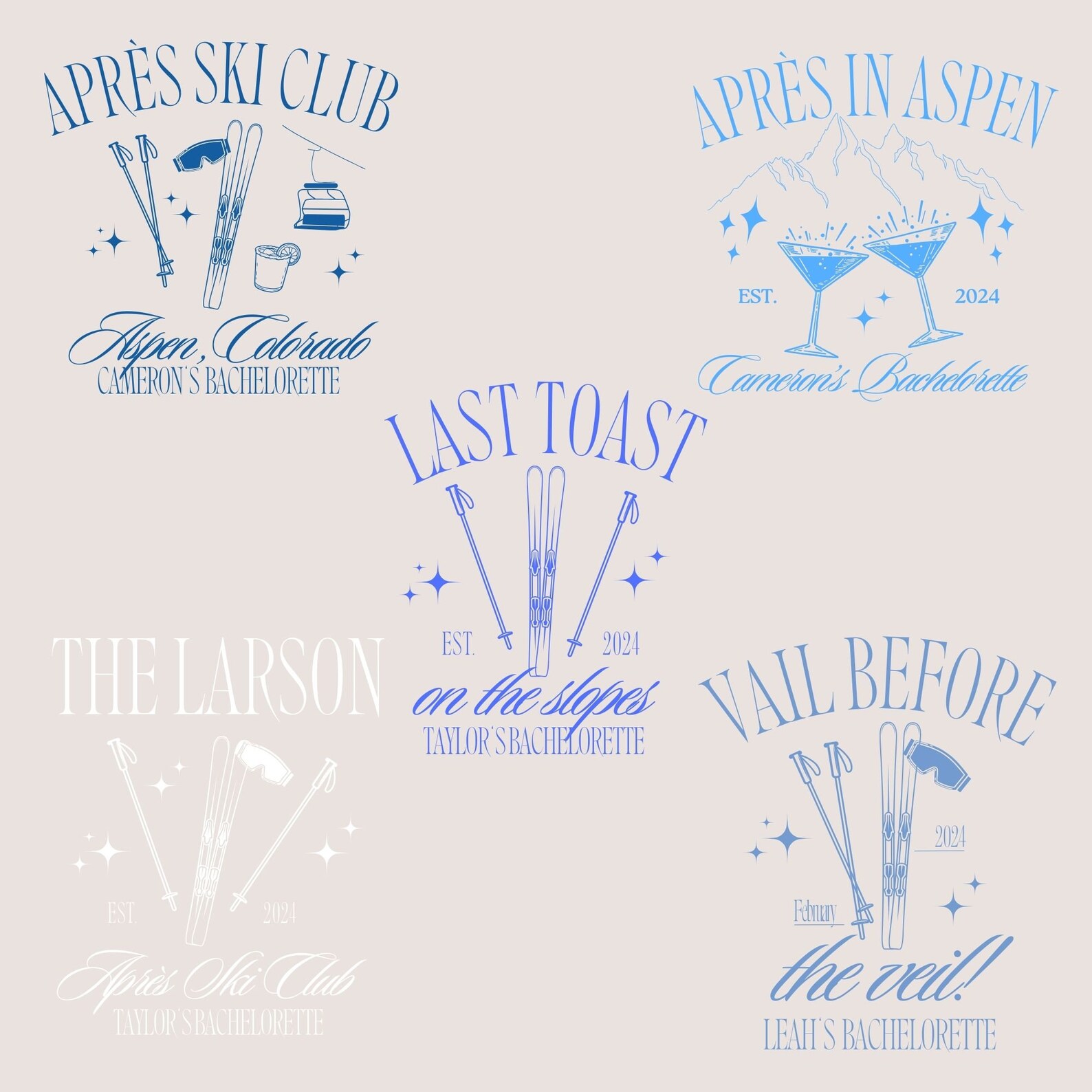Luxe Aprés Ski Custom Bachelorette Logos Bachelorette SVG - Etsy