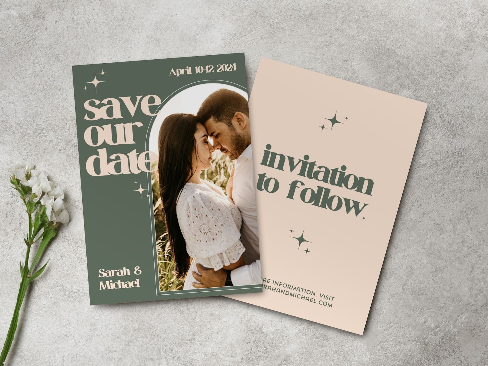 Retro Bold Save Our Date Template, Save Our Date With Photo, Retro Save ...