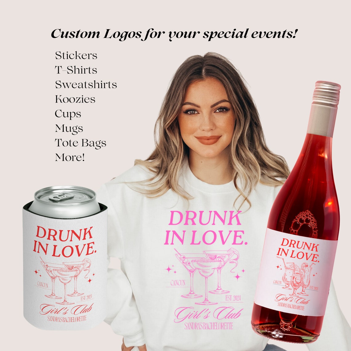 Cocktail Bachelorette Logos Bachelorette Party Logo - Etsy