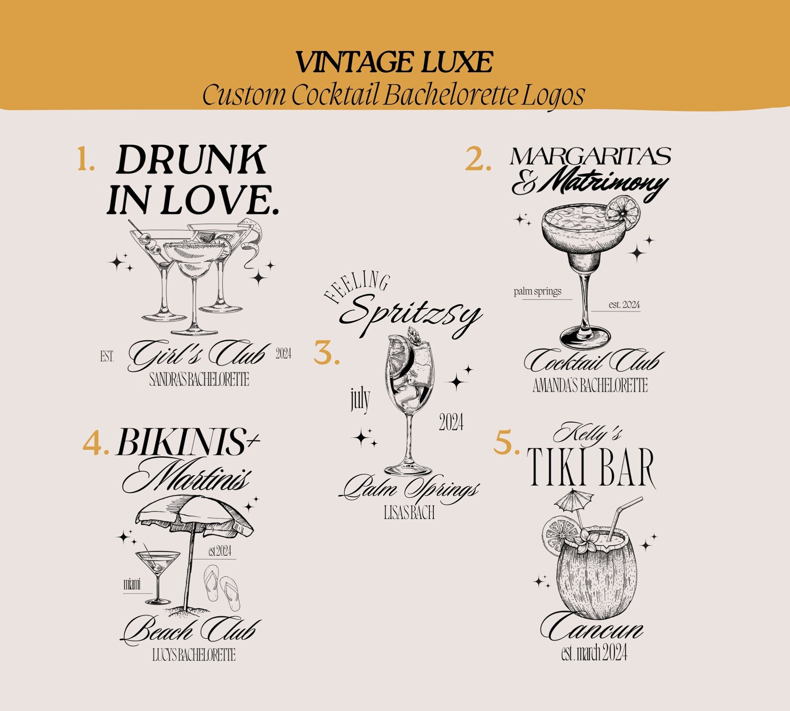 Cocktail Bachelorette Logos Bachelorette Party Logo - Etsy