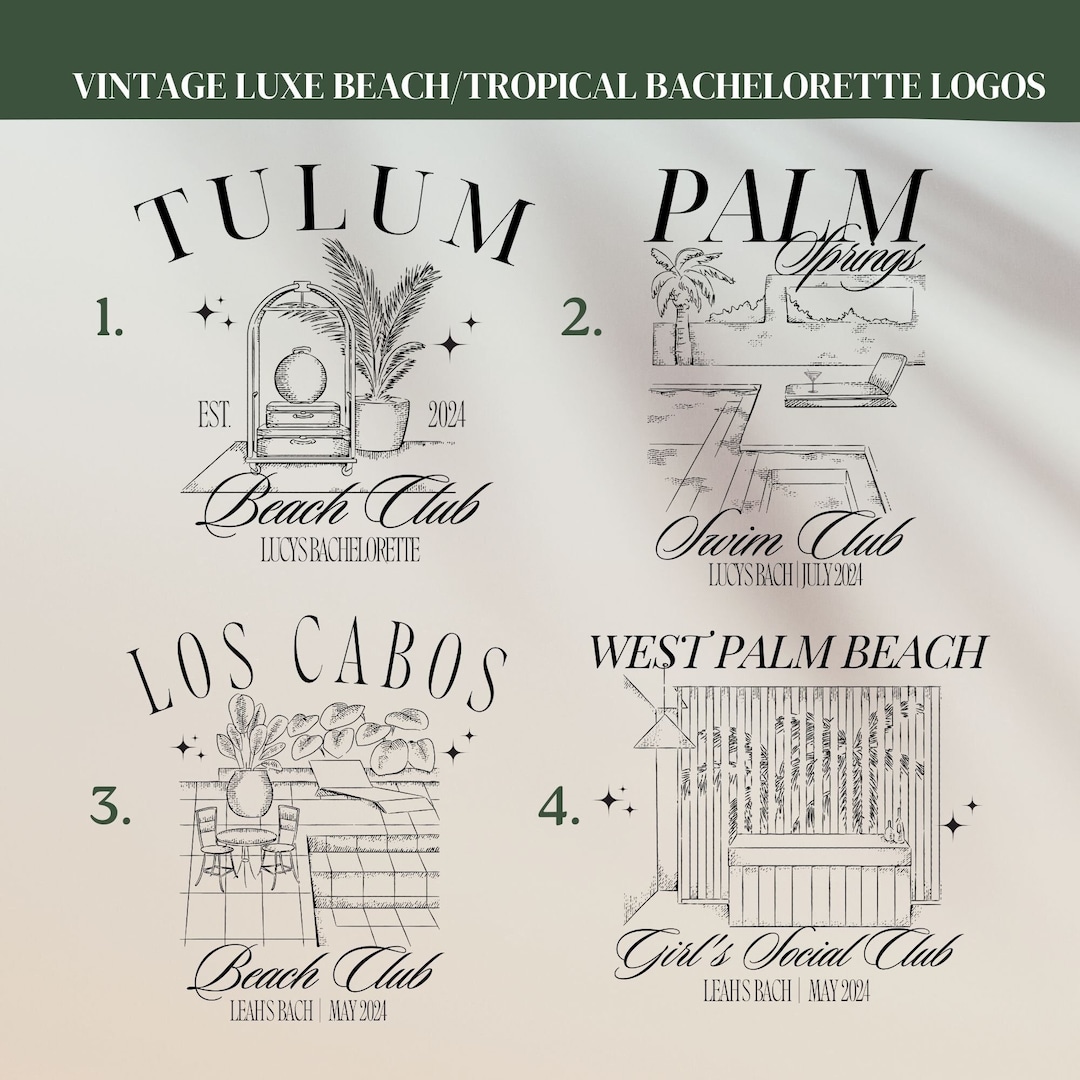 Boho Tropic Bachelorette Logos, Bachelorette SVG, Hen Party Weekend ...