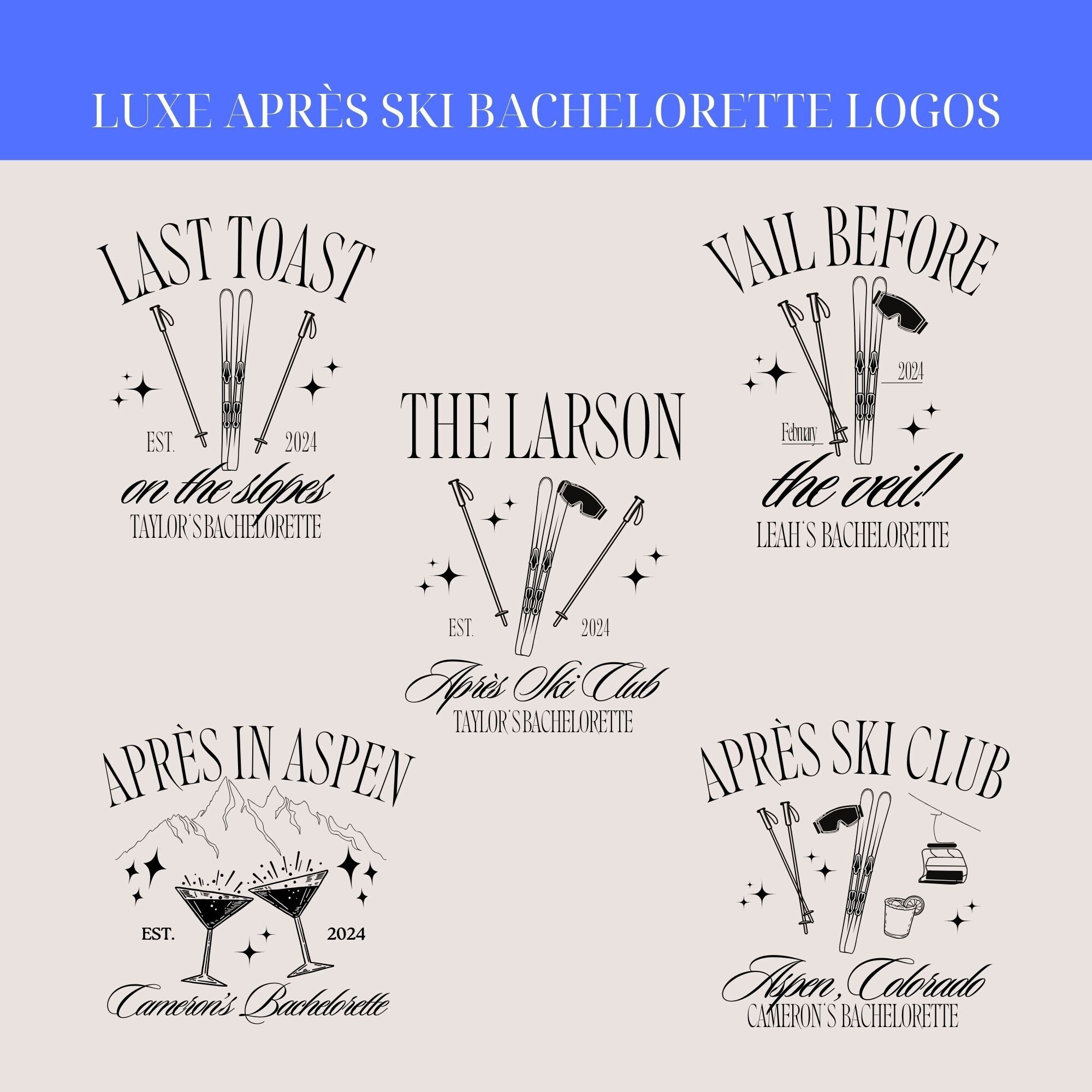 Luxe Aprés Ski Custom Bachelorette Logos Bachelorette SVG - Etsy