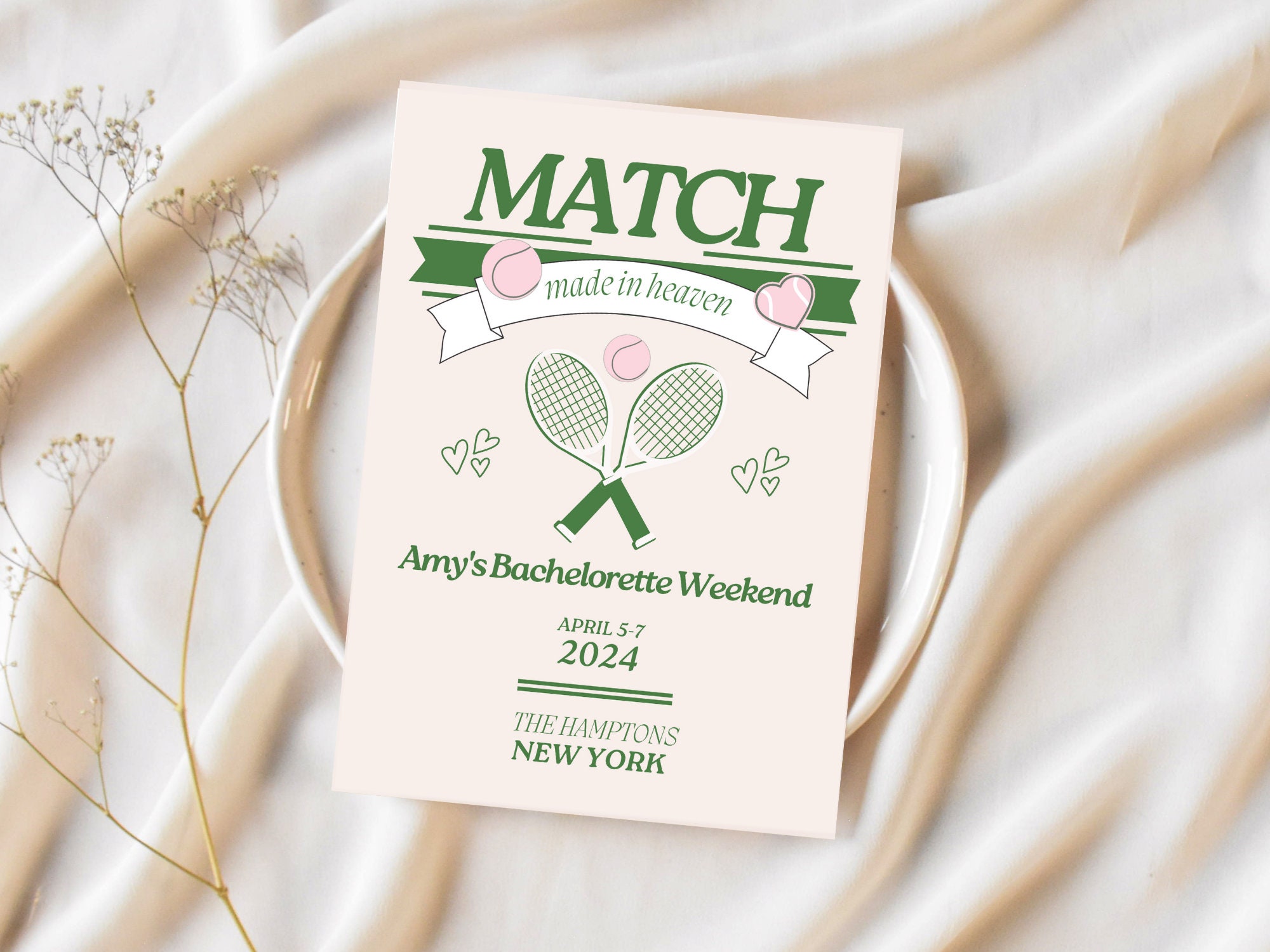 Match Made in Heaven Bachelorette Invitation Template, Editable ...