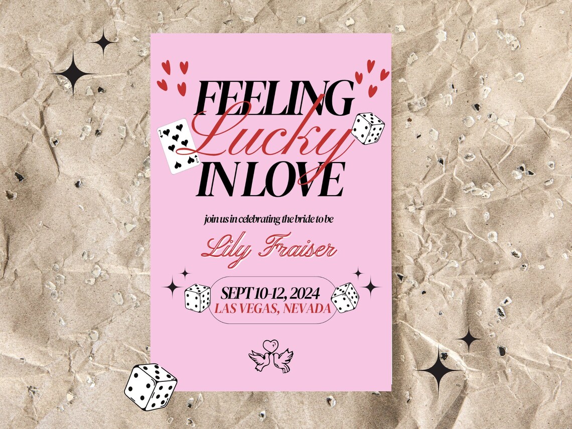 Lucky in Love Bachelorette Invite and Itinerary Template, Feeling Lucky ...