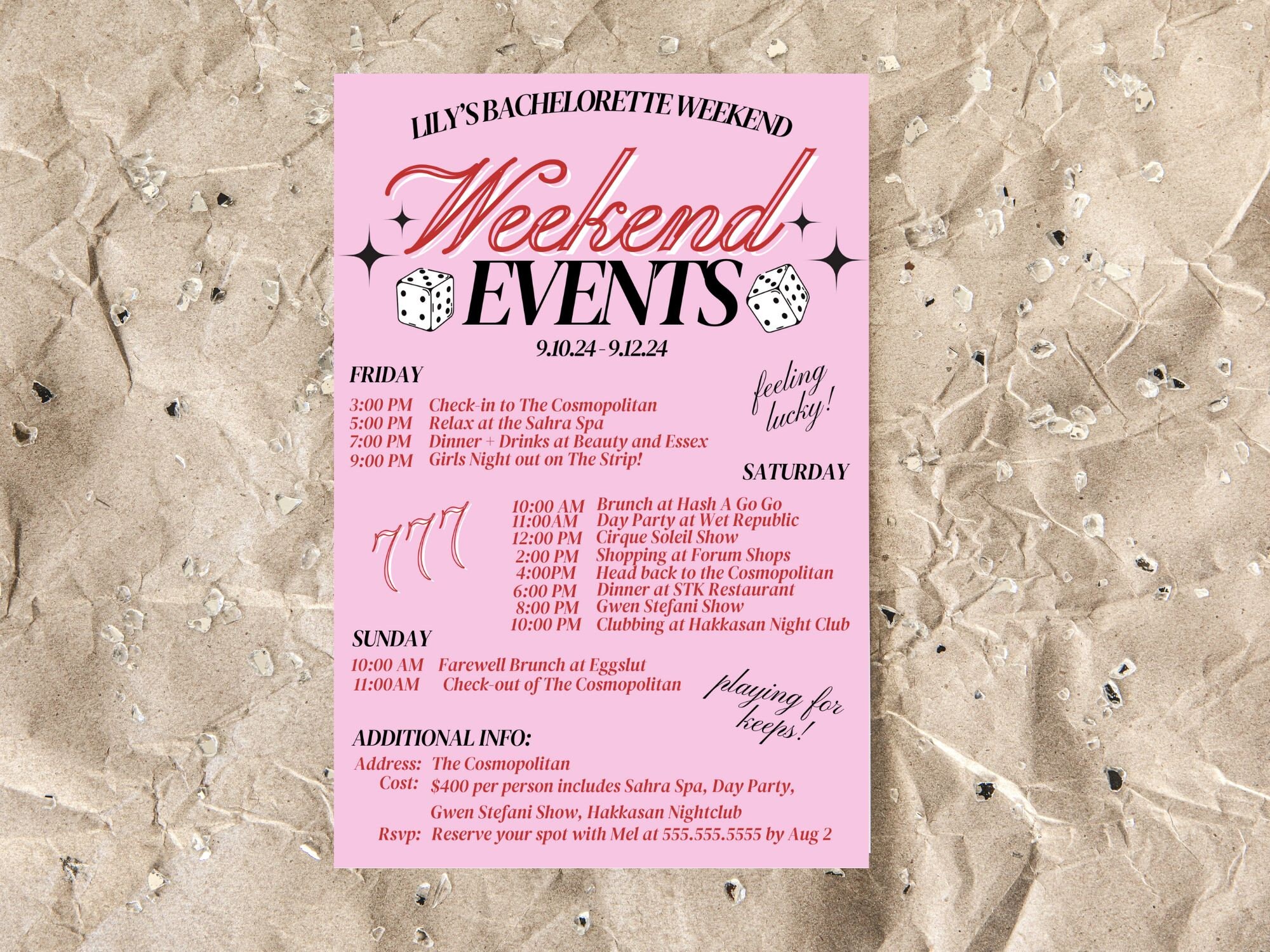 Lucky in Love Bachelorette Invite and Itinerary Template, Feeling Lucky ...