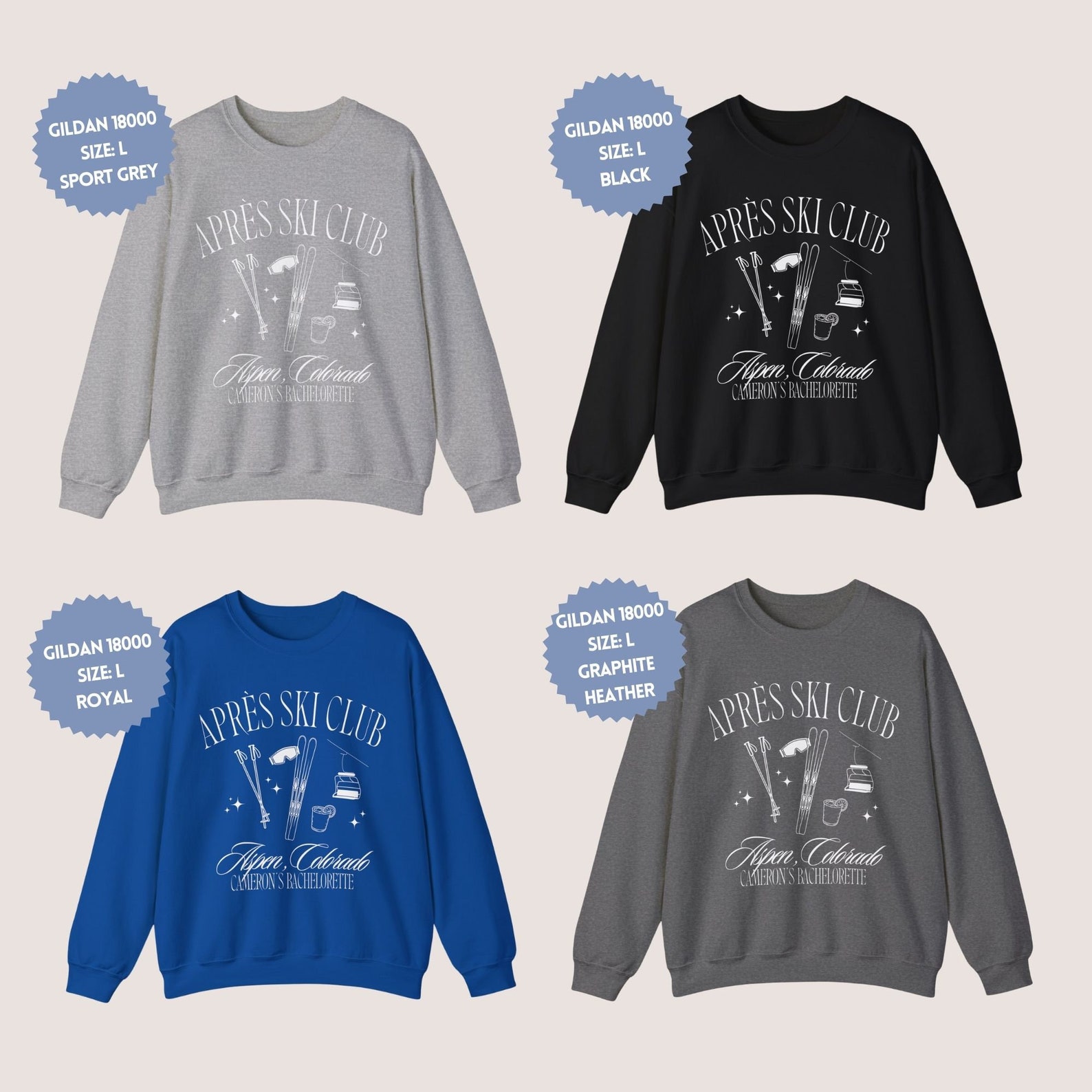 Après Ski Club Custom Logo Custom Crewneck Sweatshirt, Luxury Bach ...