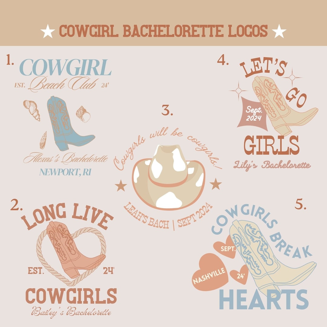 Cowgirl Bachelorette Logos, Cowgirl Hen Party Logo, Bachelorette Party Logo, Cowgirl Logo ...