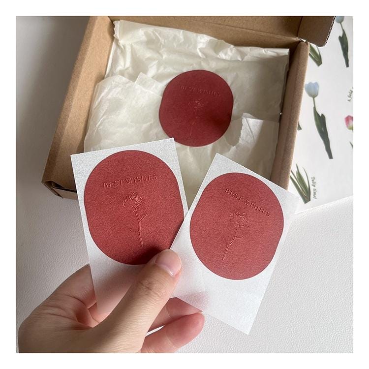 Custom Embossed Logo Stickers: Cotton Paper Labels - Etsy