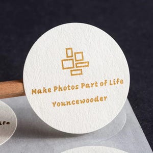 Custom Embossed Gold Foil Stickers: Wedding, Candle, Logo - Etsy