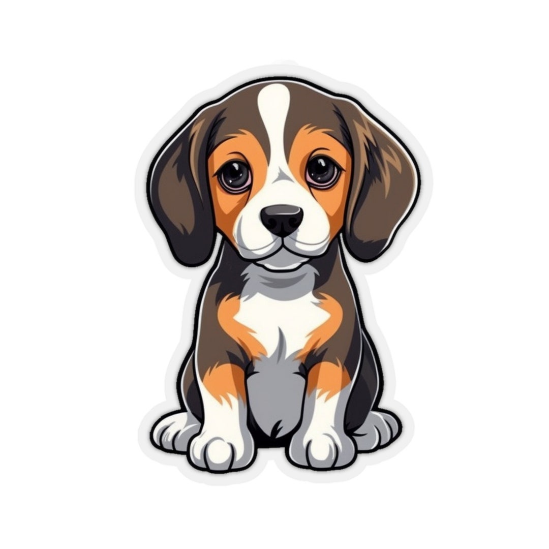 Cute Beagle Puppy Kiss-cut Sticker - Etsy